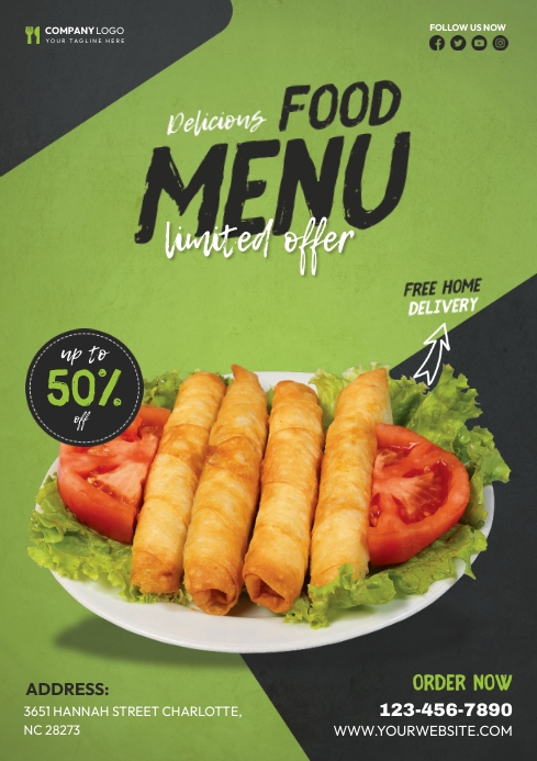 Delicious Food Menu Template | PosterMyWall