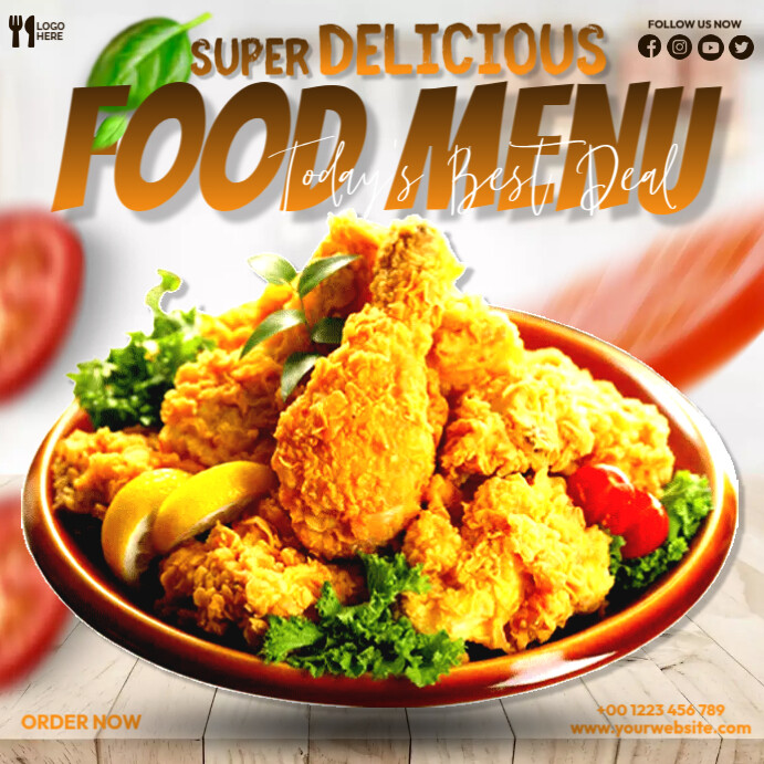 Delicious Food Menu Template | PosterMyWall
