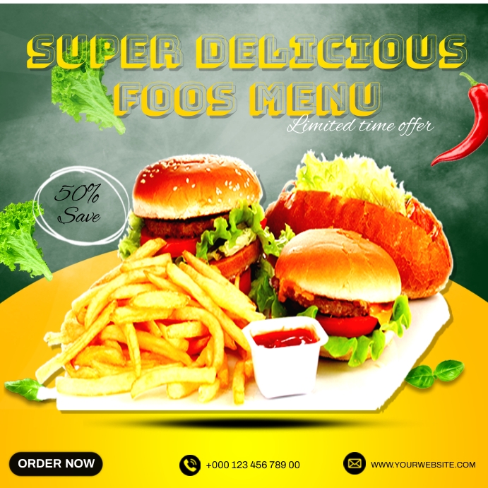 Plantilla de Delicious Food Menu | PosterMyWall