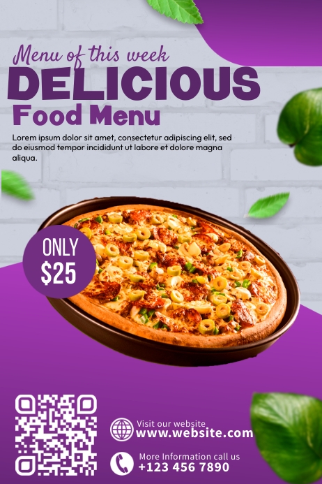 Delicious Food Menu Template | PosterMyWall