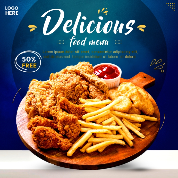 Delicious Food Menu Template | PosterMyWall