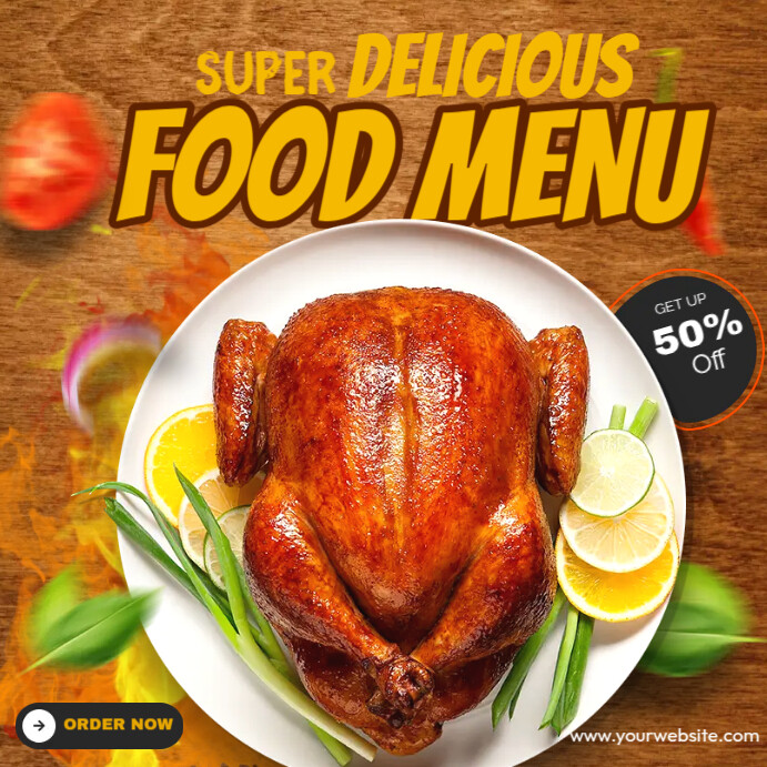 Delicious Food Menu Template | PosterMyWall