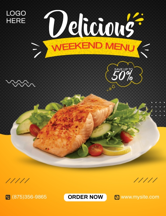 Delicious Food Menu Discount Template | PosterMyWall