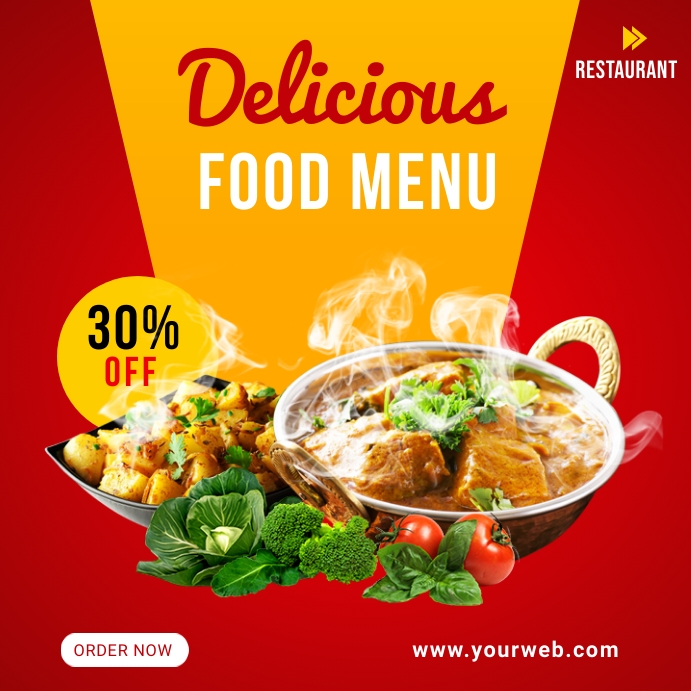 Delicious Food Menu Template | PosterMyWall