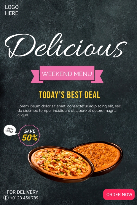 DELICIOUS FOOD POSTER TEMPLATE | PosterMyWall