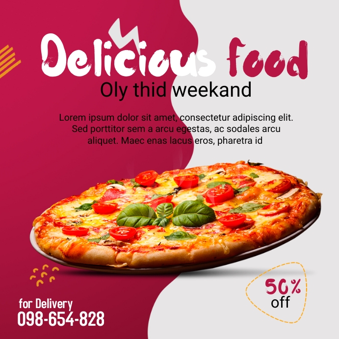 delicious food social media post design Template | PosterMyWall