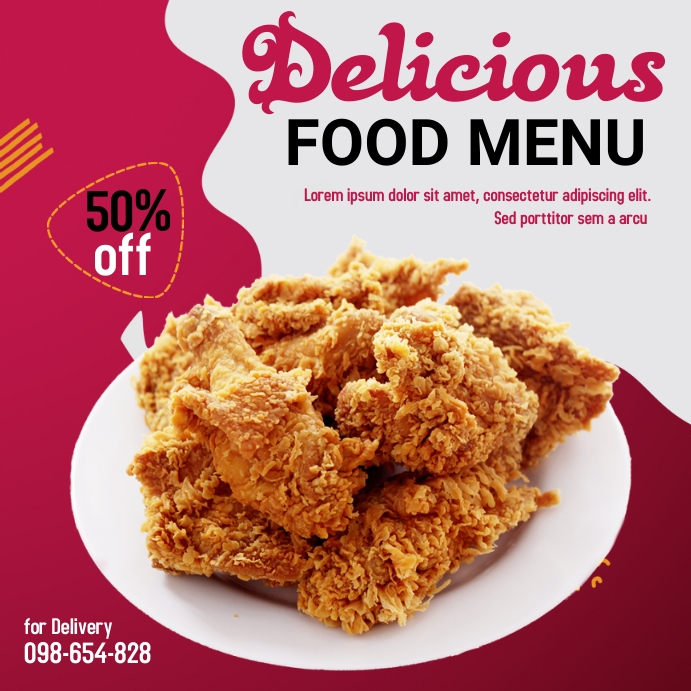 delicious food social media post template | PosterMyWall