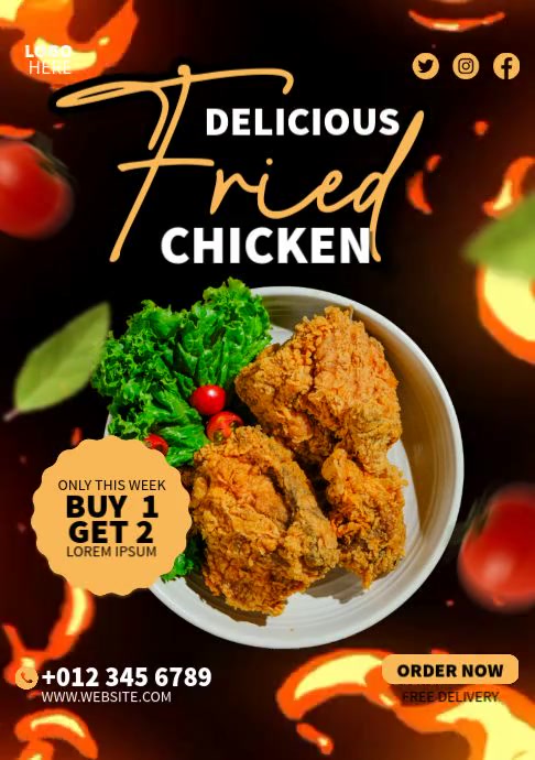Copy of Delicious Fried Chicken Meal | PosterMyWall