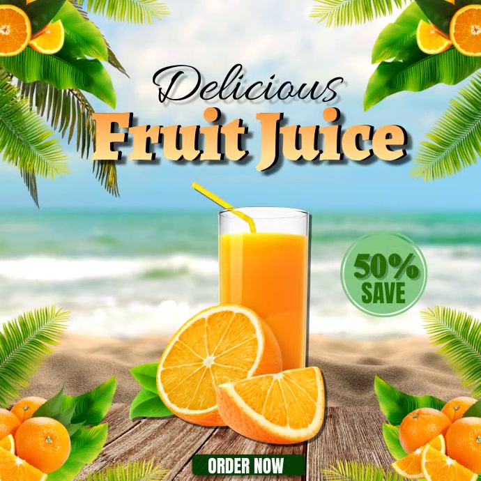 Delicious Fruit Juice Template | PosterMyWall