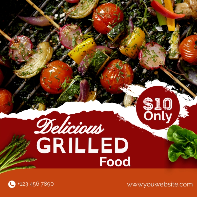 DELICIOUS GRILLED Template | PosterMyWall