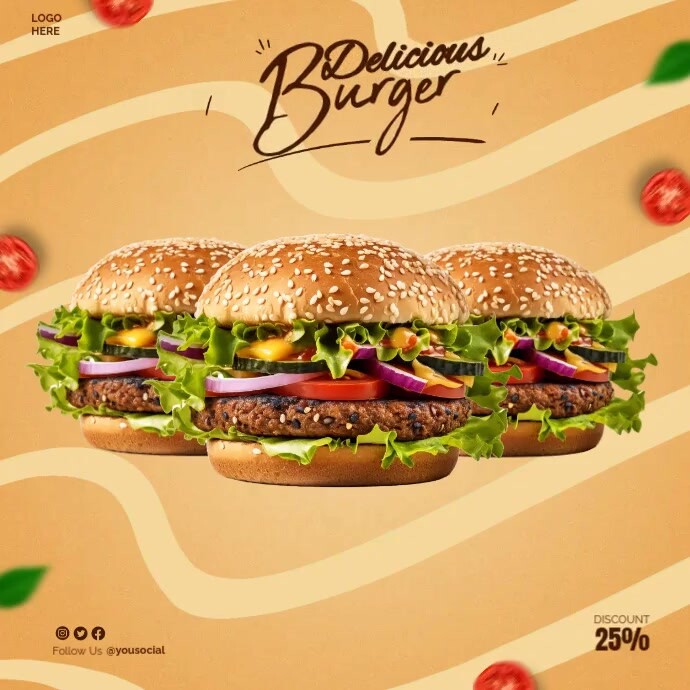 Delicious Hamburger Menu Template | PosterMyWall