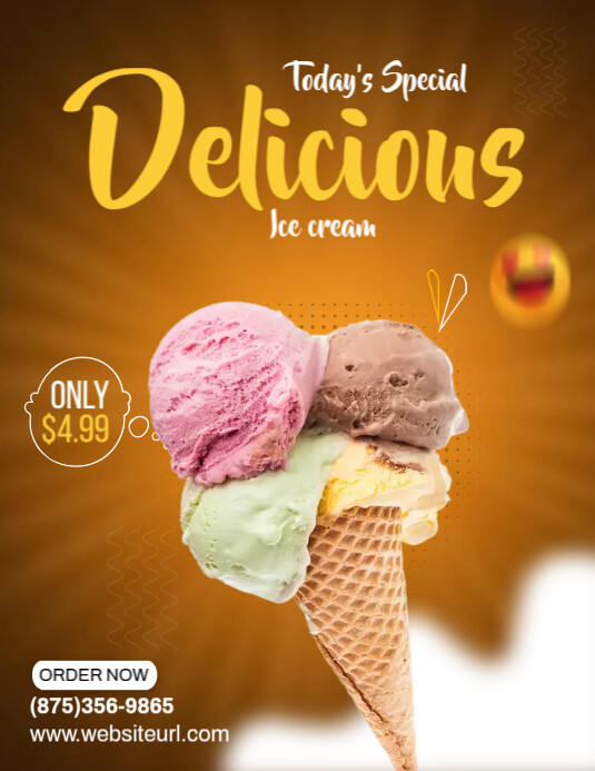 Delicious Ice Cream Ads Template | PosterMyWall