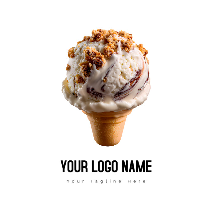 Modèle Delicious Ice Cream Cone With Toppings Logo | PosterMyWall