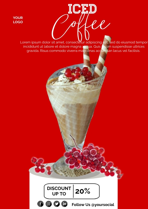 Delicious Iced Coffee Template | PosterMyWall