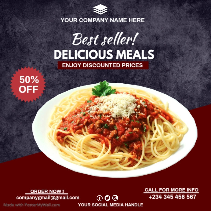 delicious meals Template | PosterMyWall