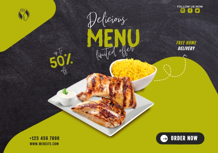 Delicious Menu A4 Template | PosterMyWall