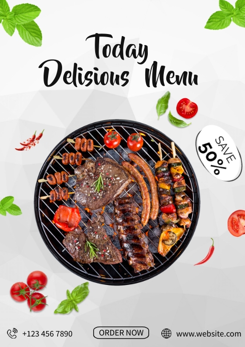 Delicious Menu A4 Template | PosterMyWall