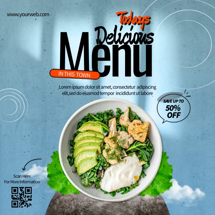 Delicious Menu Ads Template | PosterMyWall
