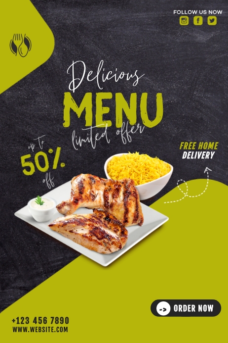 Delicious Menu Banner Template | PosterMyWall