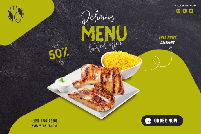 Spanduk Menu Yang Lezat Templat | PosterMyWall