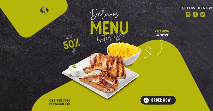 Delicious Menu Facebook Template | PosterMyWall