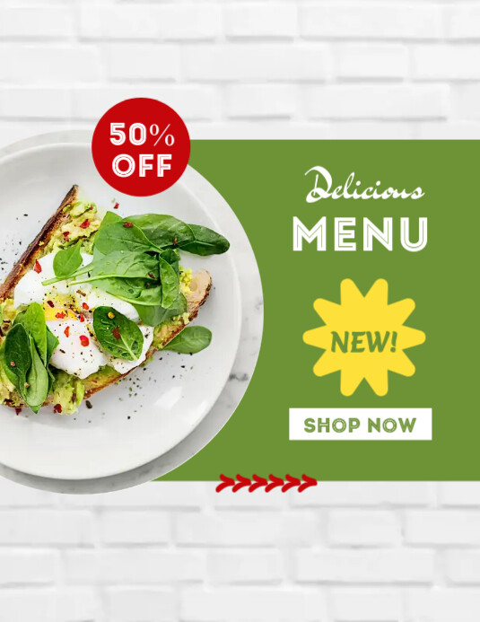 Pamflet Menu Yang Lezat Templat | PosterMyWall