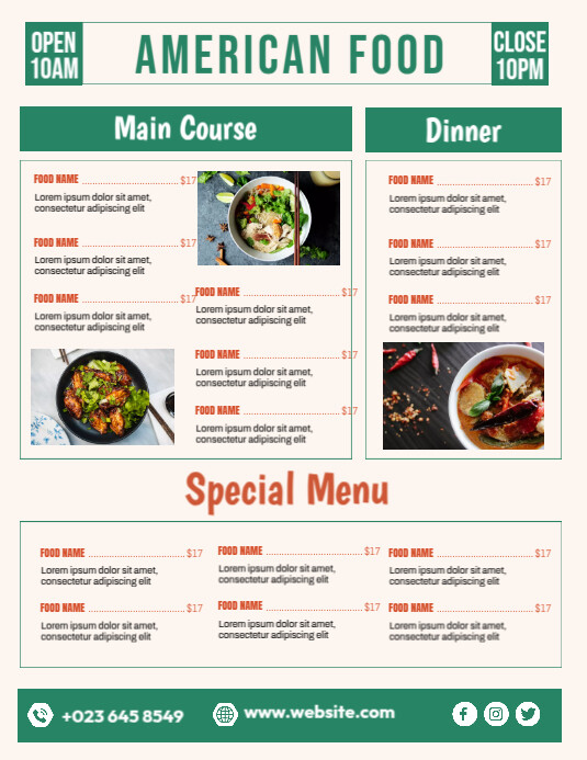 Delicious Menu Flyers Template | PosterMyWall