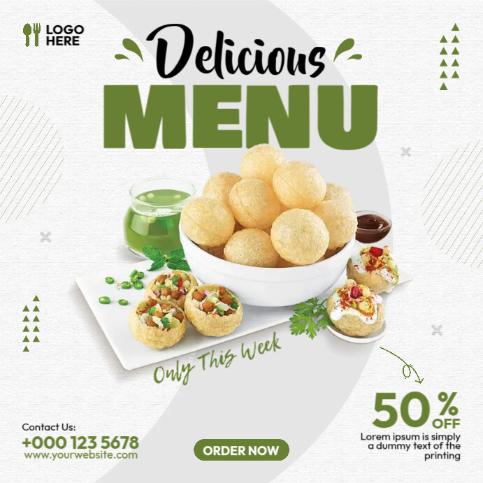 Delicious Menu Instagram Template | PosterMyWall