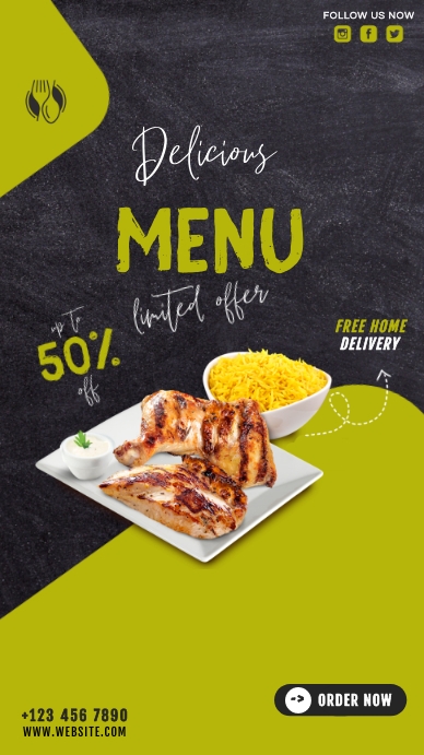 Delicious Menu Instagram Stroy Template | PosterMyWall