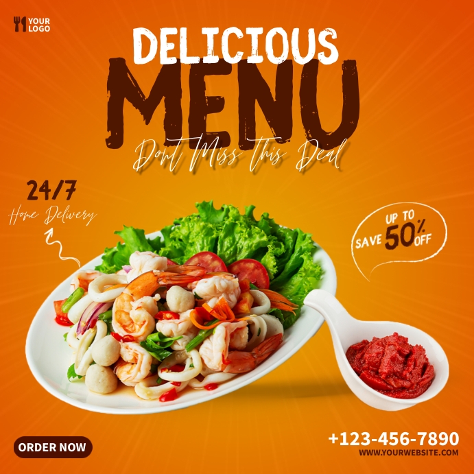 Delicious Menu Template | PosterMyWall