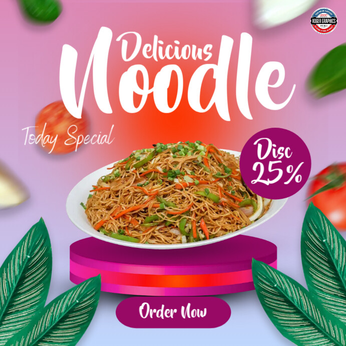 Delicious Noodle Ads Template | PosterMyWall