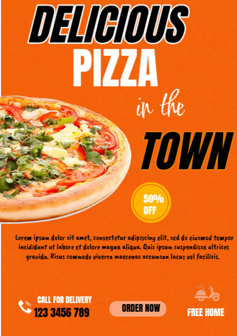 Delicious Pizza Ads Template | PosterMyWall