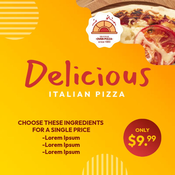 Delicious Pizza Ads Template | PosterMyWall