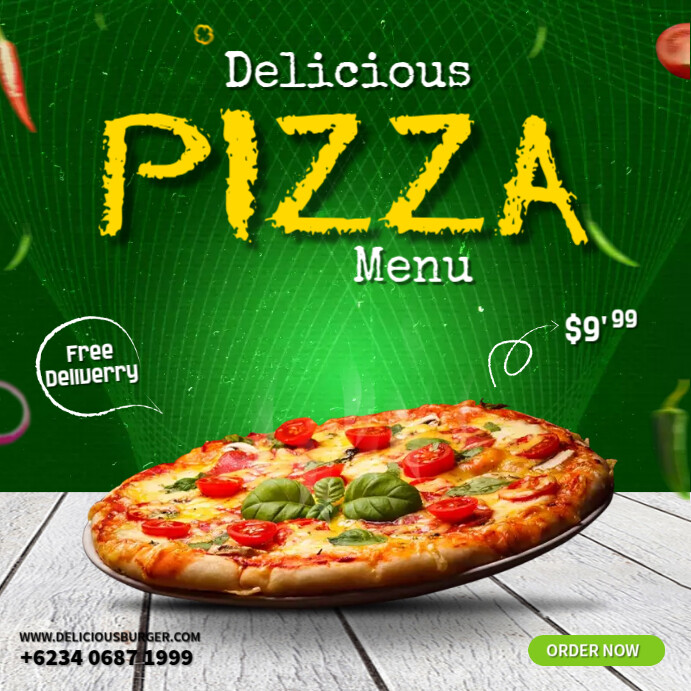 Delicious Pizza ads Template | PosterMyWall