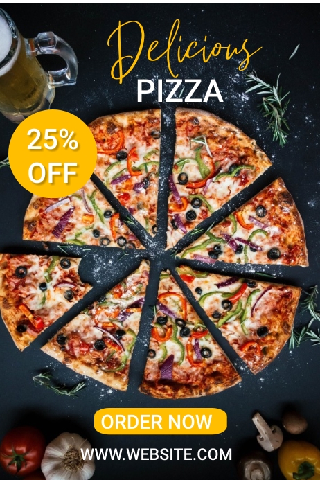 Delicious pizza Template | PosterMyWall
