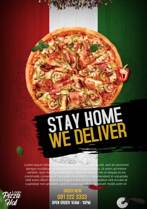 Delicious Pizza Flyer Template | PosterMyWall