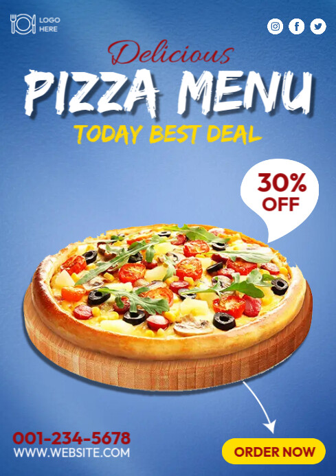 Modèle Delicious Pizza Menu | PosterMyWall