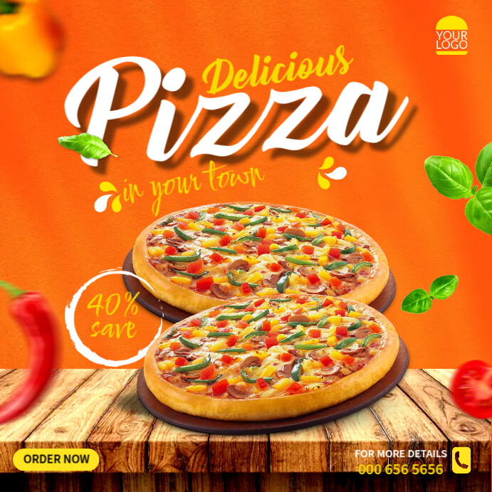 Delicious Pizza Menu Template | PosterMyWall