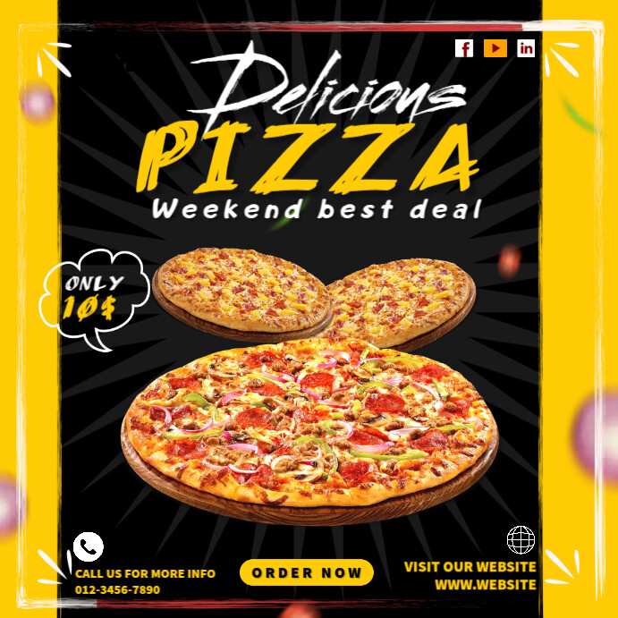 Delicious Pizza Menu Template | PosterMyWall