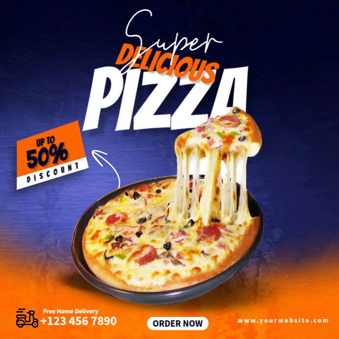 Delicious Pizza Menu Template | PosterMyWall