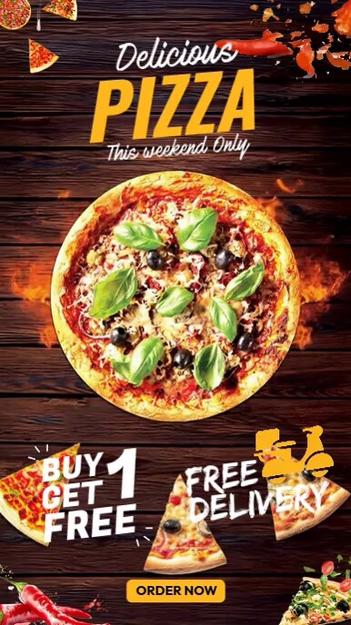 Plantilla de Delicious Pizza Offer | PosterMyWall