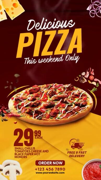 Copy of Delicious Pizza Offer Instagram Reel | PosterMyWall