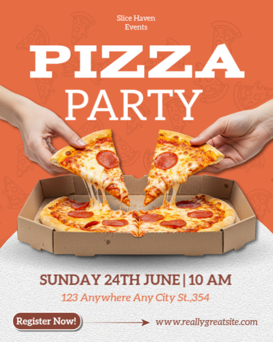 Copy of Delicious Pizza Party Poster Template – Fun Food Event ...