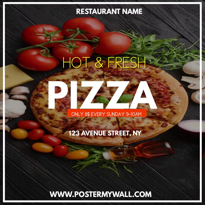 Delicious pizza restaurant video template | PosterMyWall