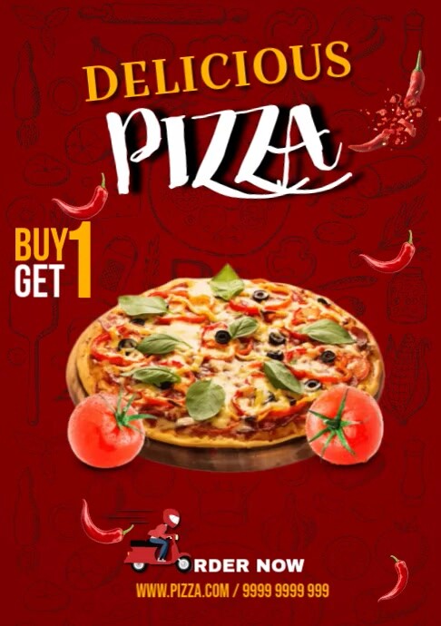 Delicious Pizza sell video template | PosterMyWall