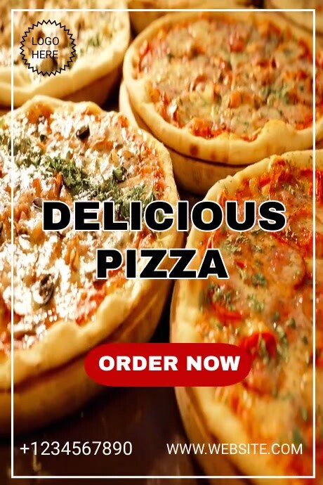 delicious pizza video template | PosterMyWall