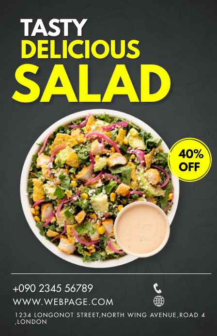 DELICIOUS SALAD FLYER Template | PosterMyWall