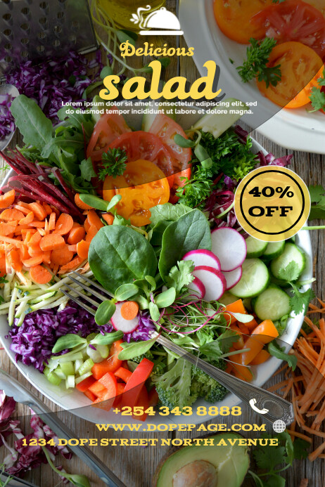 Delicious Salad poster Flyer Templat | PosterMyWall