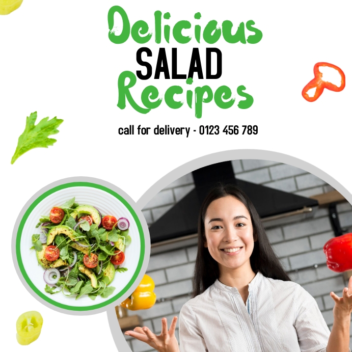 delicious salad social media post design Template | PosterMyWall