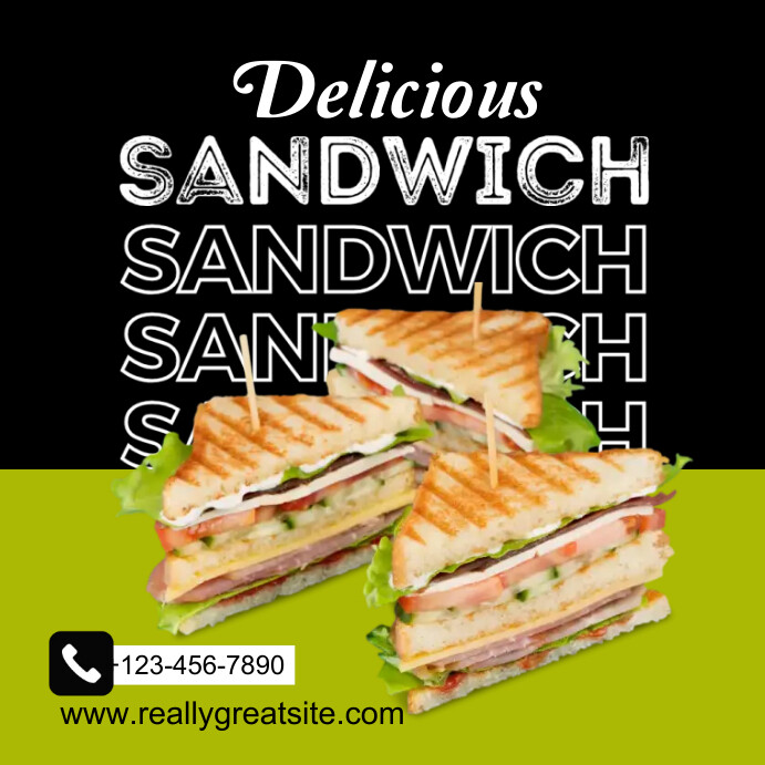 Delicious sandwich card Instagram Post 2024 Template | PosterMyWall